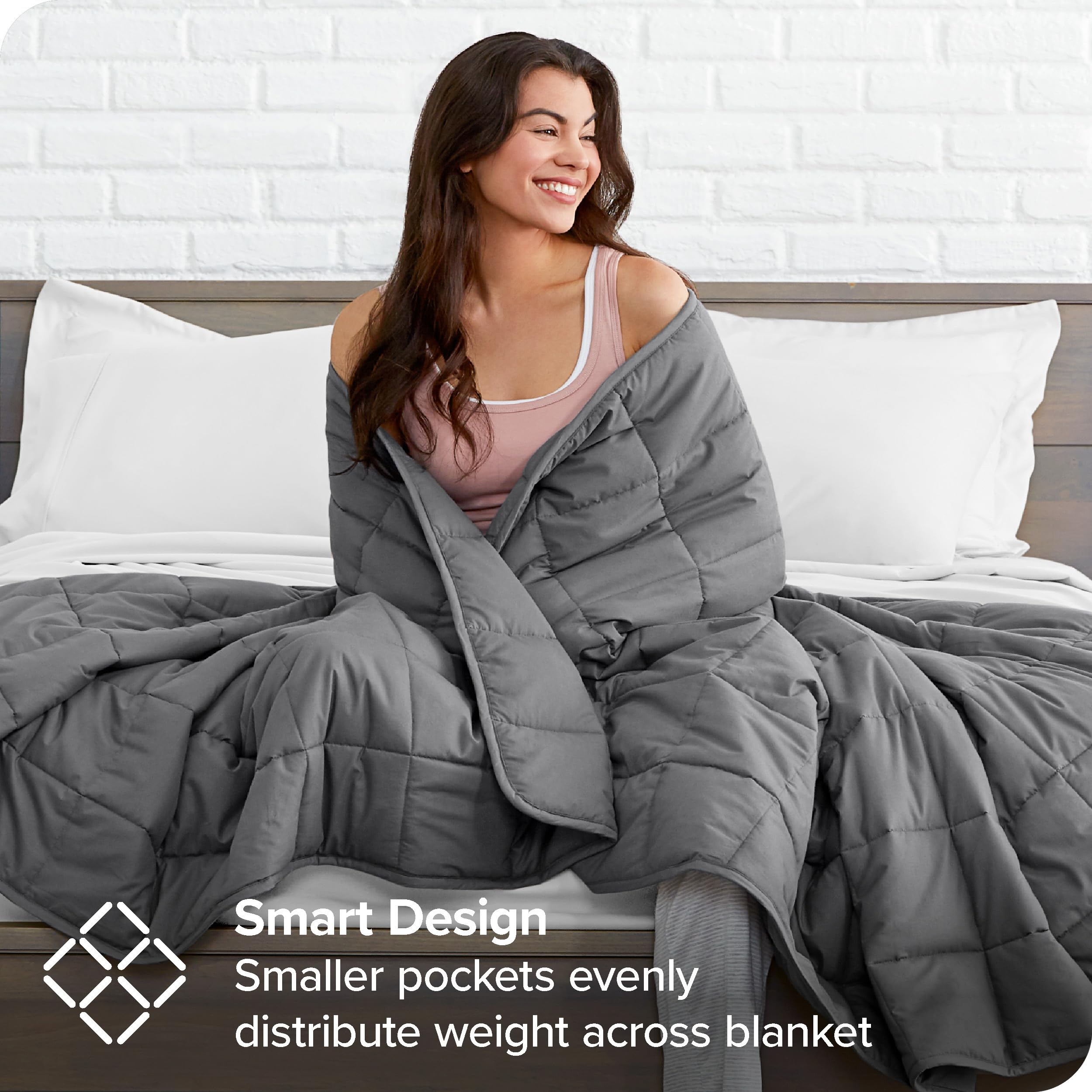 Bare Home Weighted Blanket King Size 30lb (80" x 87") for Adults - All-Natural 100% Cotton - Premium Heavy Blanket Nontoxic Glass Beads (Grey, 80"x87")
