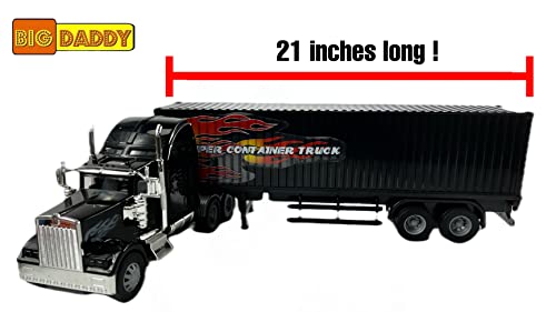 Big-Daddy Heavy Duty Tractor Trailer Cargo Transporter with Remote-Controlled Cargo Hold