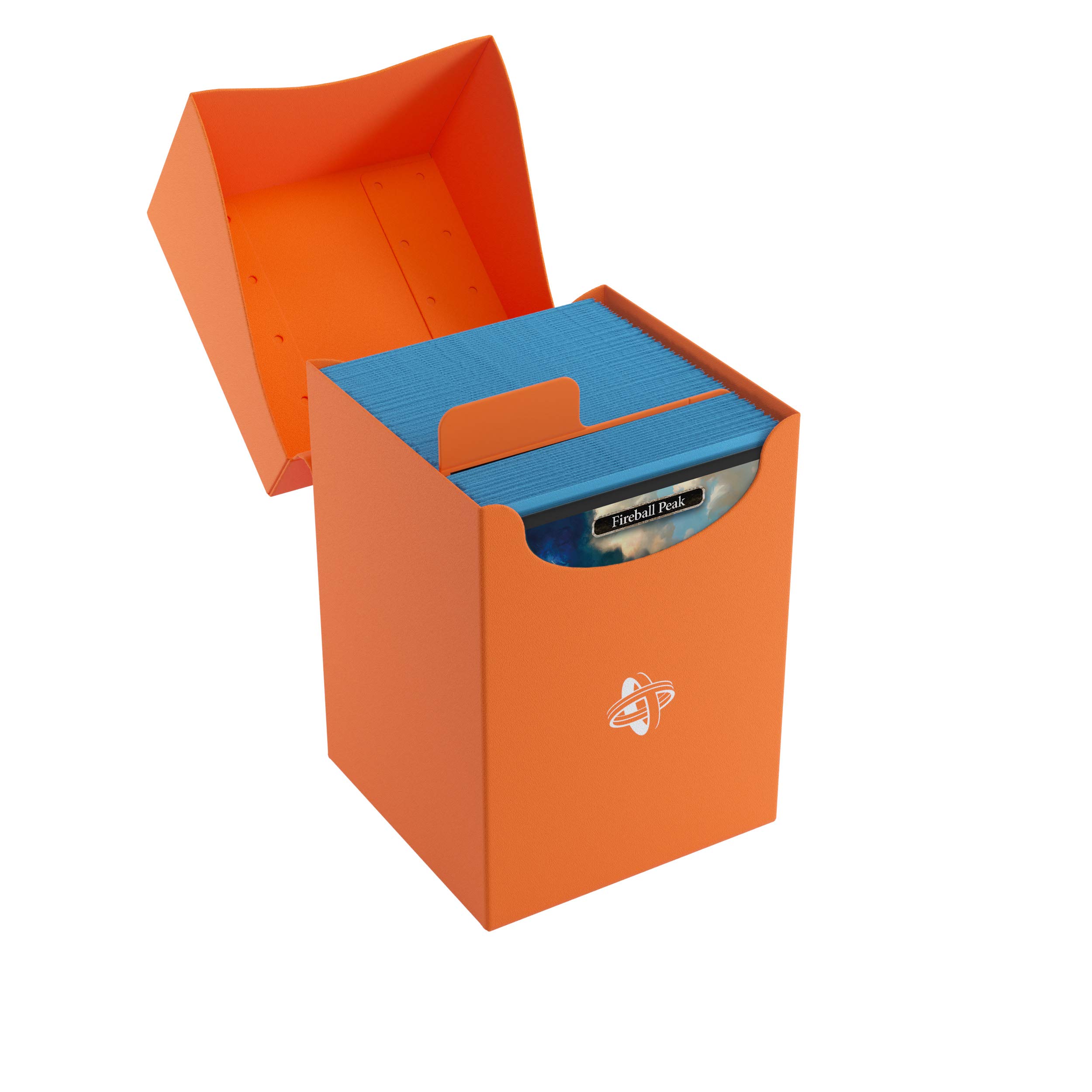 Gamegenic Deck Holder 100+ Casual Deck Box | Double-Sleeved Card Storage with Flex Card Divider | Premium Card Game Protector | Cobra Neck Technology | Holds up to 100 Cards | Orange Color | Made