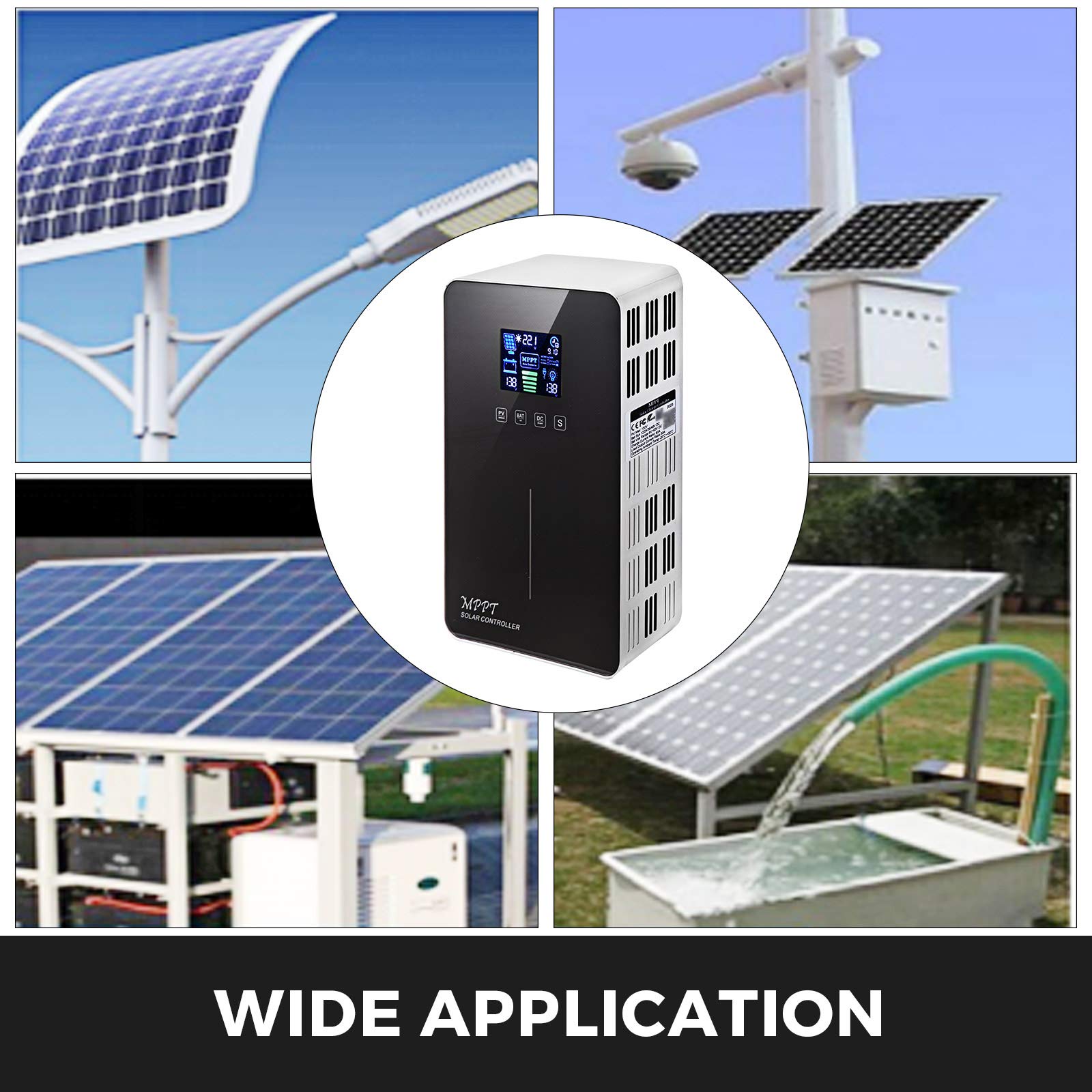 BestEquip 40A MPPT Solar Charge Controller DC 12V 24V 36V 48V Auto Battery Regulator PV 150V MAX Input MPPT Charge Controller Finger Touch Interface for Solar Panel and Lithium Battery