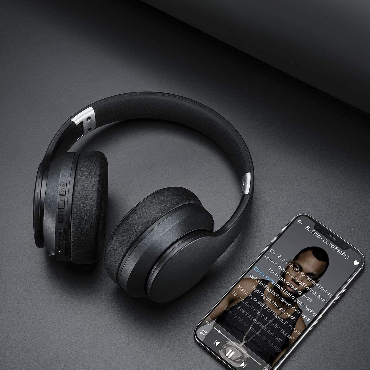 BASEMAN Active Noise Cancelling Headphones - Over-Ear Deep Bass Bluetooth Wireless Headphones with Built-in Mic, Foldable Headset for Travel, Work [Comfortable Ear-Pads, Long Battery Life] - Black