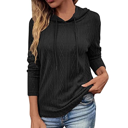 Keepfit hood scoop kit Fleece Hoodies Womens Oversized Sweatshirts Long Sleeve Shirts Hooded Sweatshirt with Pocket Fall Pullover Clothes Black