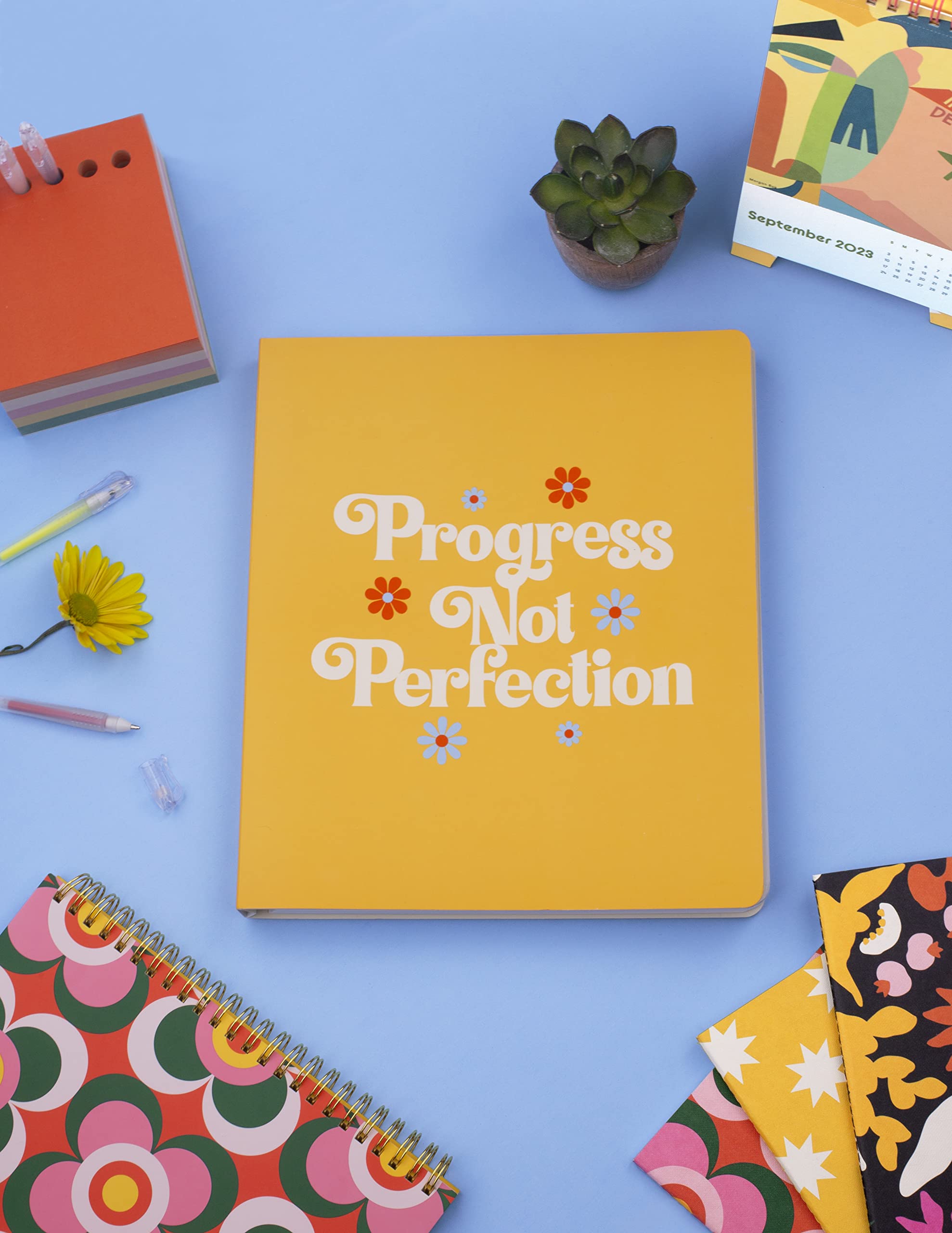 ban.do Undated Weekly Planner, To Do List Notebook with Stickers, Guided Wellness Journal, Daily Organizer for School or Office, Progress Not Perfection