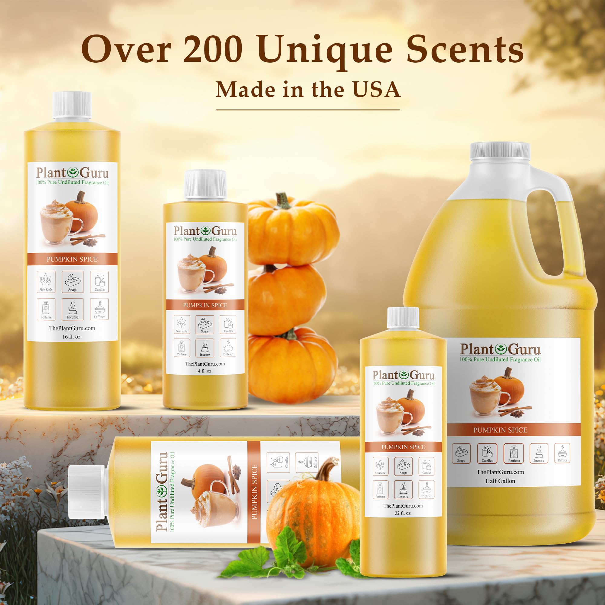 Pumpkin Spice Fragrance Oil, 4 fl. oz., Scented Oil for DIY Soap Making, Candles, Bath Bombs, Potpourri, Reed Diffusers, Aromatherapy, and More