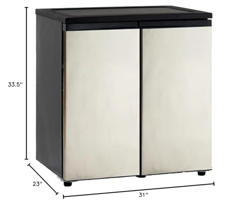 Avanti RMS551SS Model RMS551SS-SIDE-BY-SIDE Refrigerator/Freezer, 33.5" x 31" x 23", Stainless Steel
