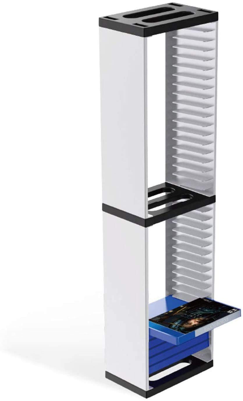 Games Storage Tower, Video Game Storage, Video Game Organizers and Storage for PS4, PS5, Xbox Series X, Nintendo Switch, 36 Game/DVD Rack
