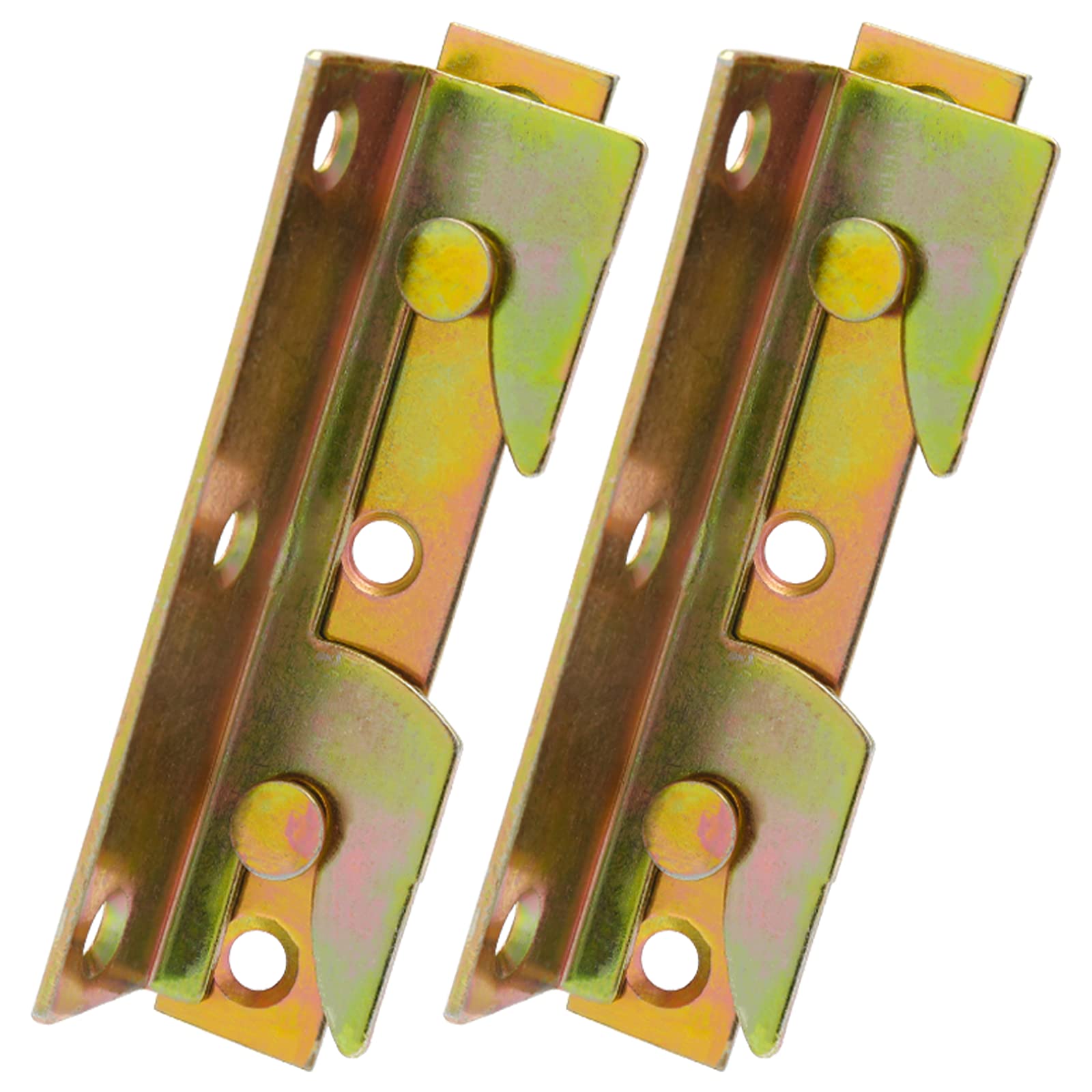 BokWin 4 Sets No Mortise Bed Rail Fittings Wooden Bed Frame Connectors Metal Bed Rail Fasteners