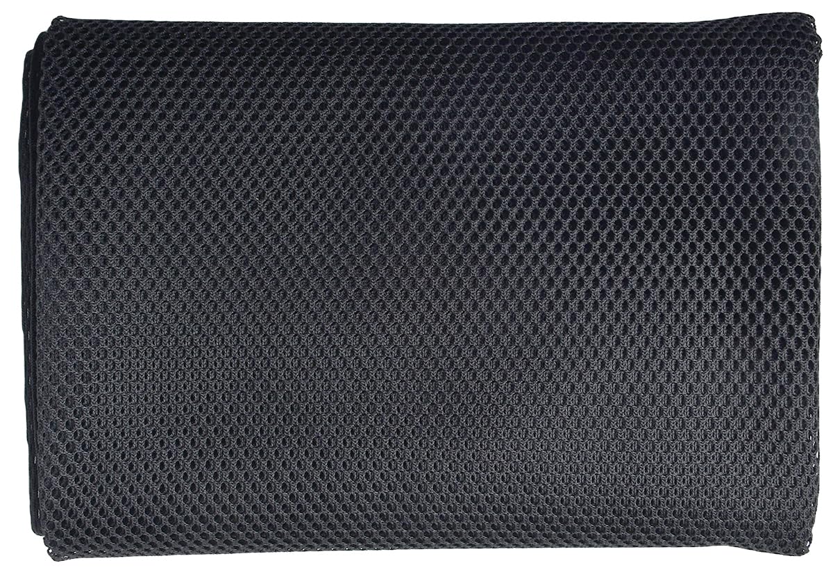 BoomSesame 150GSM Black Mesh Fabric, 40 x 82 Inch Polyester Fibre Mesh Netting Slightly Stretchy for Backpack Pocket, Straps, Netting Clothes, Netting Bag Shopping Bag and Other DIY Craft