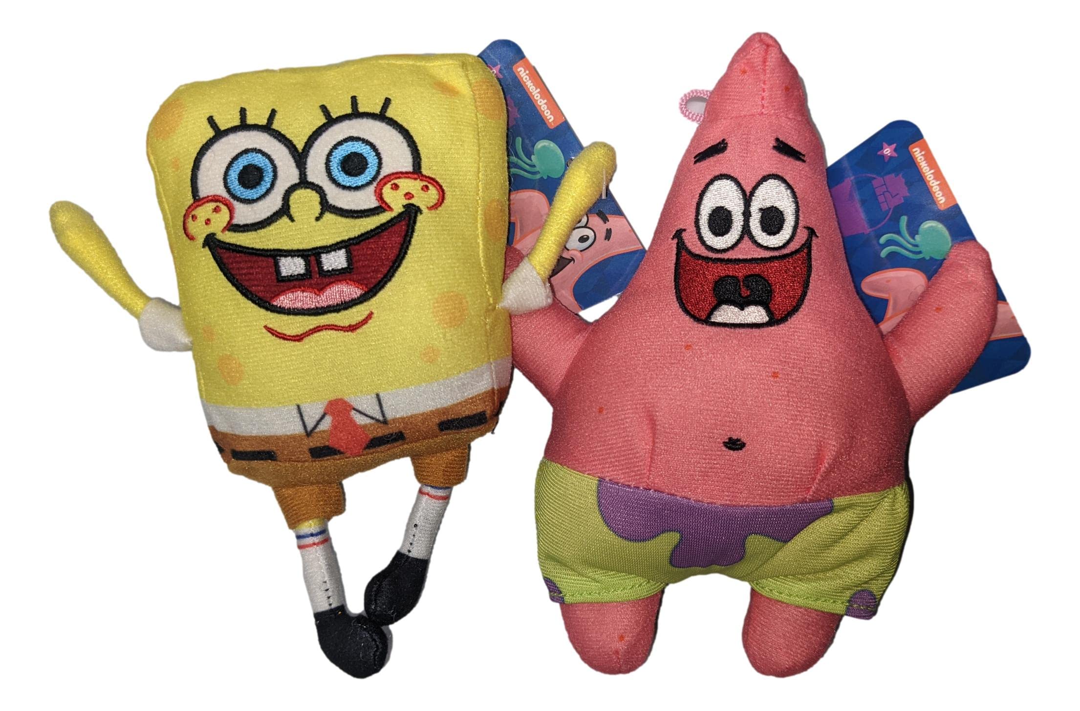 TBS Spongebob and Patrick Stuffed Figure Plush Doll Toy Set Gift Kids Boys Girls, 6.5 inches