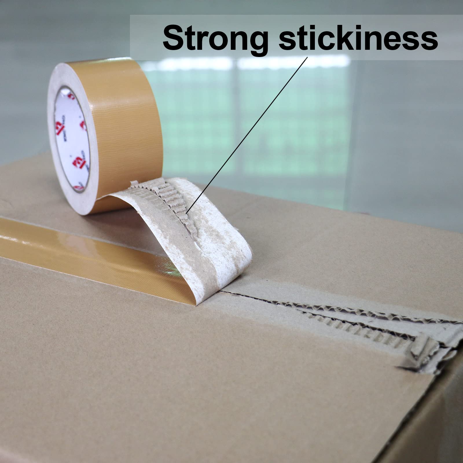 BOMEI PACK 2 Pack Tan Beige Duct Tape Heavy Duty,9 Mil Thickness,2 Inches x 30 Yards,Flexible,No Residue,Waterproof and Tear by Hand,Multi-Use for Indoor & Outdoor Repairs