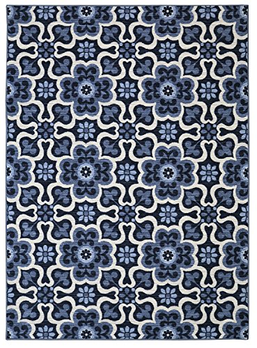 Mohawk Home Soho Marjorelle Gardens Floral Printed Area Rug, 5'x8', Blue