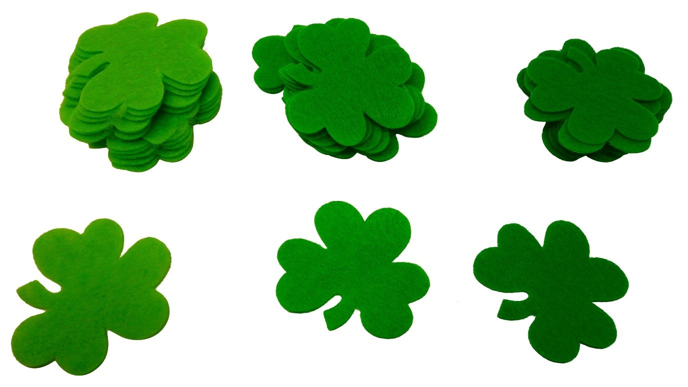 Large Saint Patrick's Day Green Shamrock Felt Confetti (Pack of 36, Size: 1.5") Perfect for Saint Patrick's Day Party Decor, Art & Craft