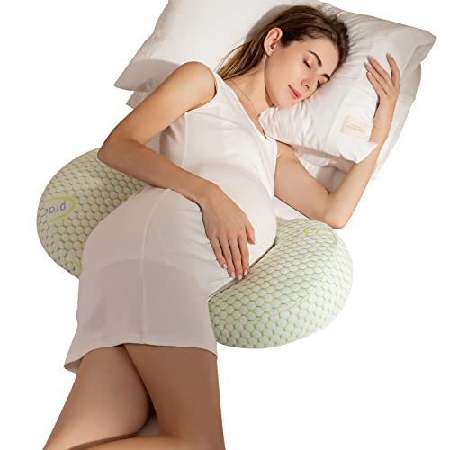 Pregnancy Pillows for Sleeping, Maternity Pillow, Supports The Belly, Back, Hips and Legs of Pregnant Women, Pregnancy Must Haves Body Pillow, Adjustable and Removable Pillowcase,Golden.