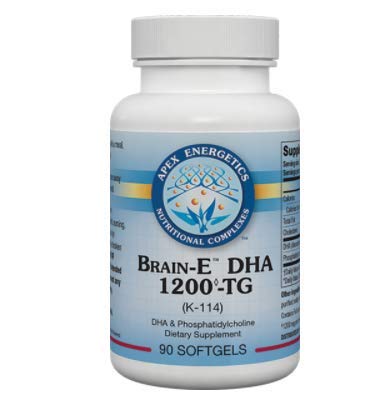 Apex Energetics Brain-E DHA 1200-TG 90ct (K-114) Source of Omega-3 Fish Oil Includes 1200 mg of DHA per Serving. Omega-3 is Important for Brain Health