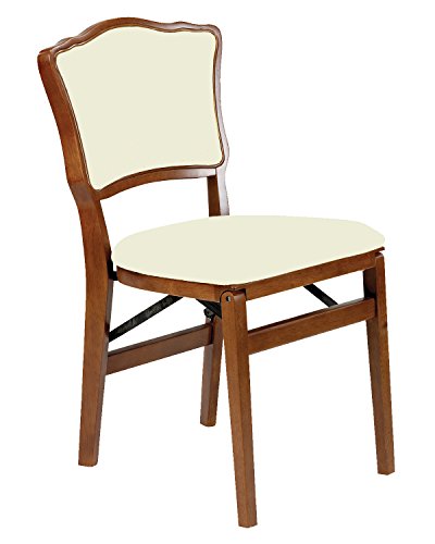 Stakmore French Upholstered Back Folding Chair Finish, Set of 2, Fruitwood