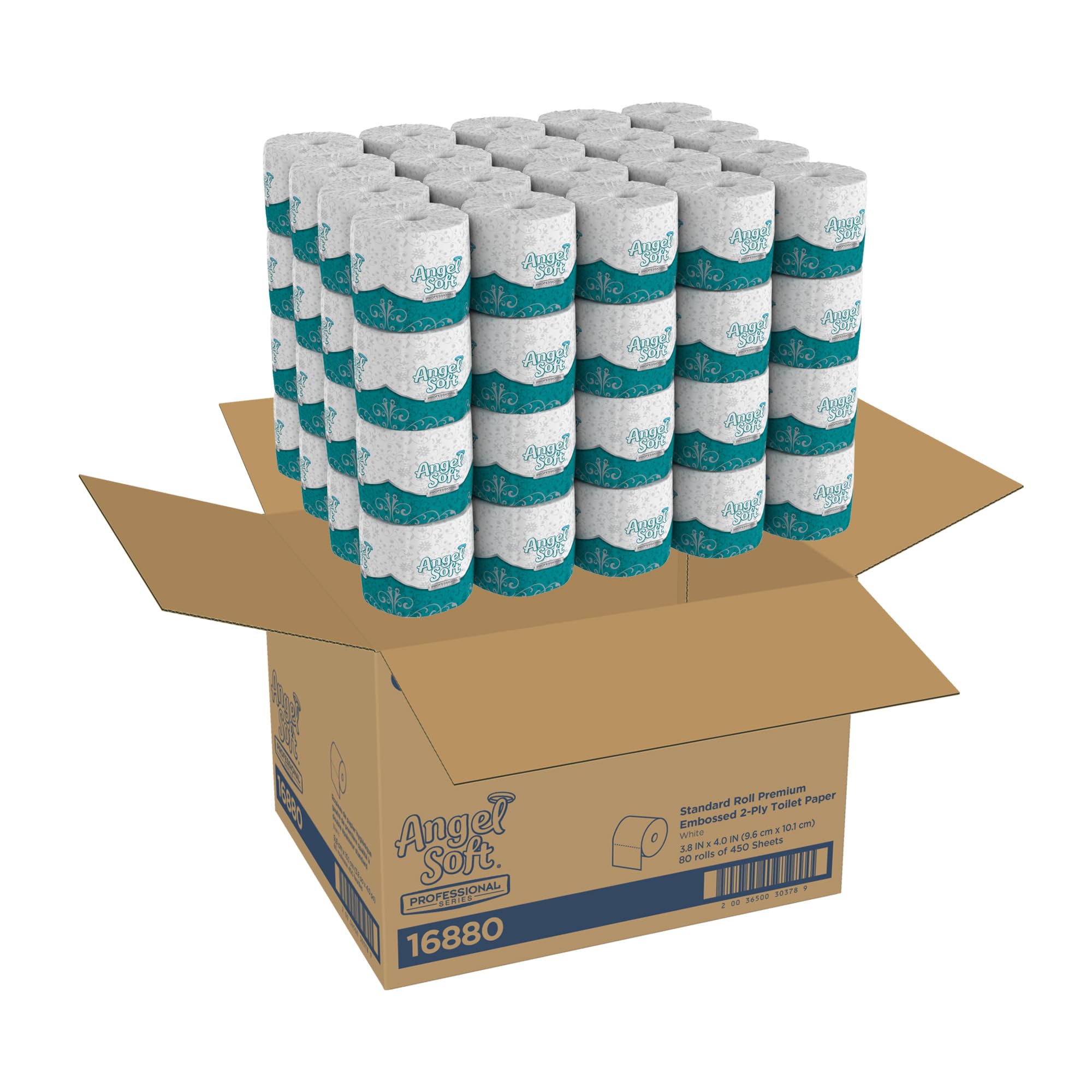Georgia-Pacific Angel Soft Toilet Paper, 16880, Bulk Case of 80 Rolls, 450 Sheets Per Roll, Individually Wrapped, 2-Ply Soft and Strong Toilet Tissue