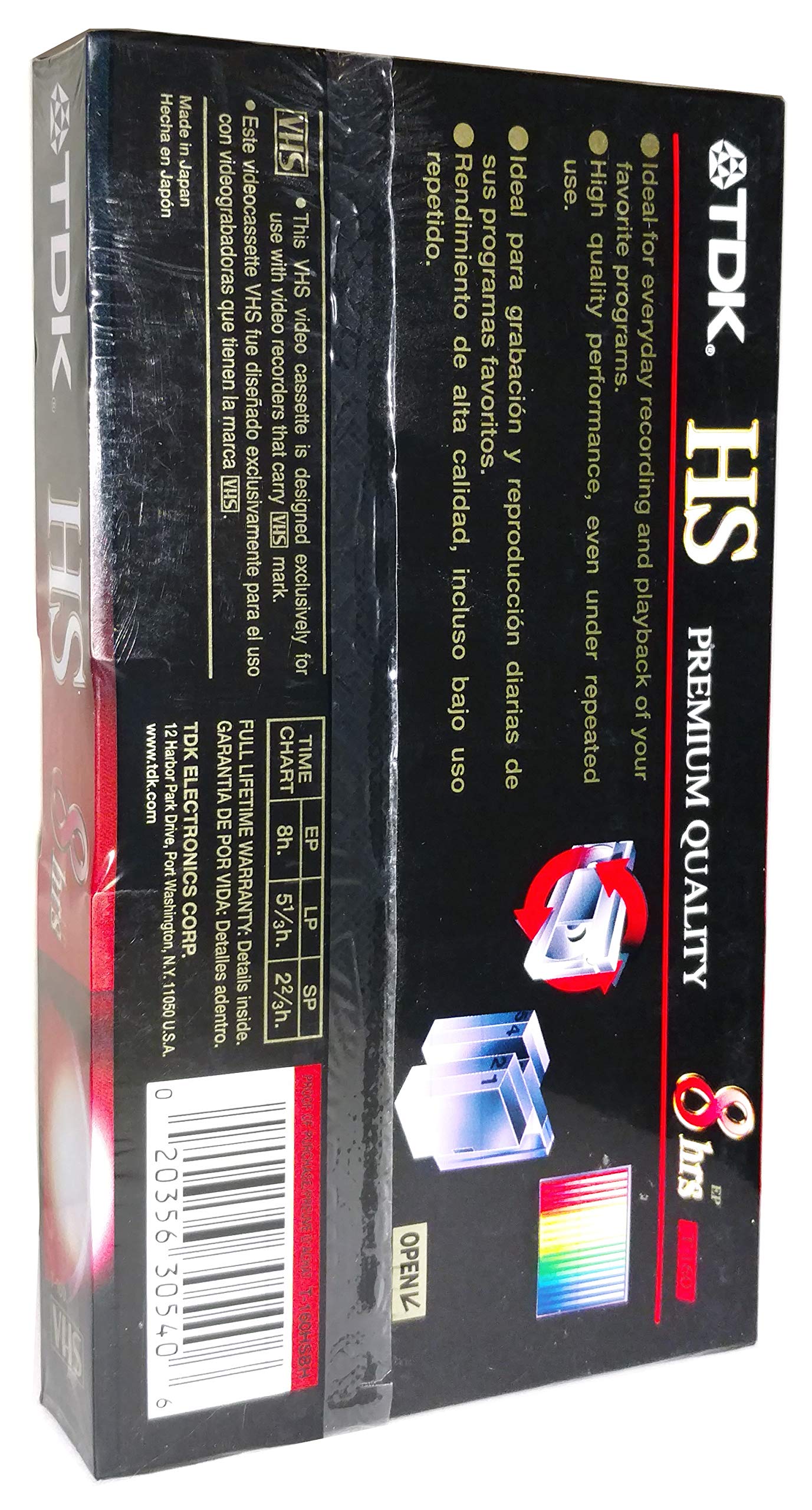 TDK Premium Quality HS T-160 8 Hour EP Video Cassette Tape - Ideal for everyday recording and playback of your favorite programs performance, even under repeated use