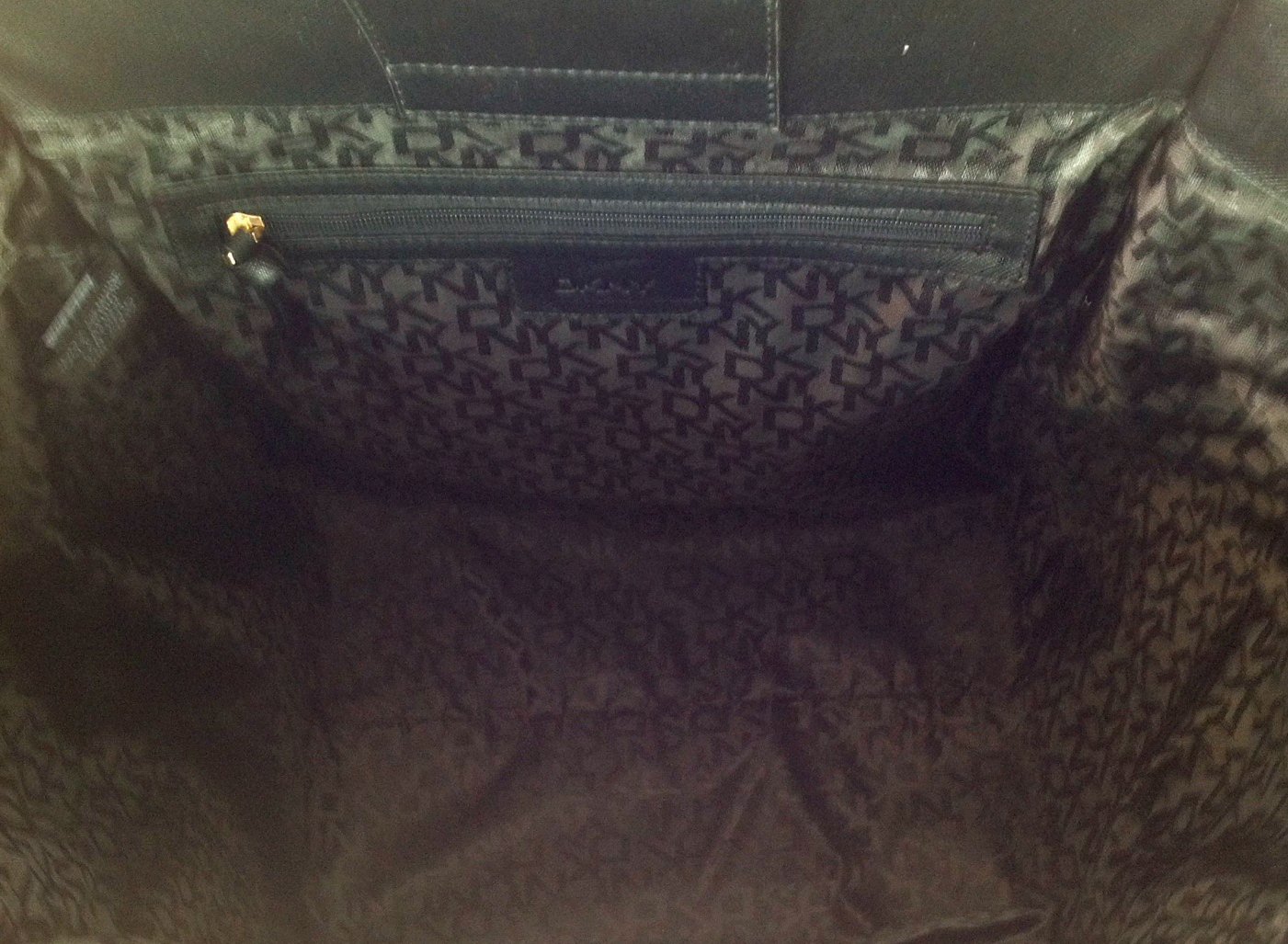 DKNY French Grain Leather Medium Shopper, Black