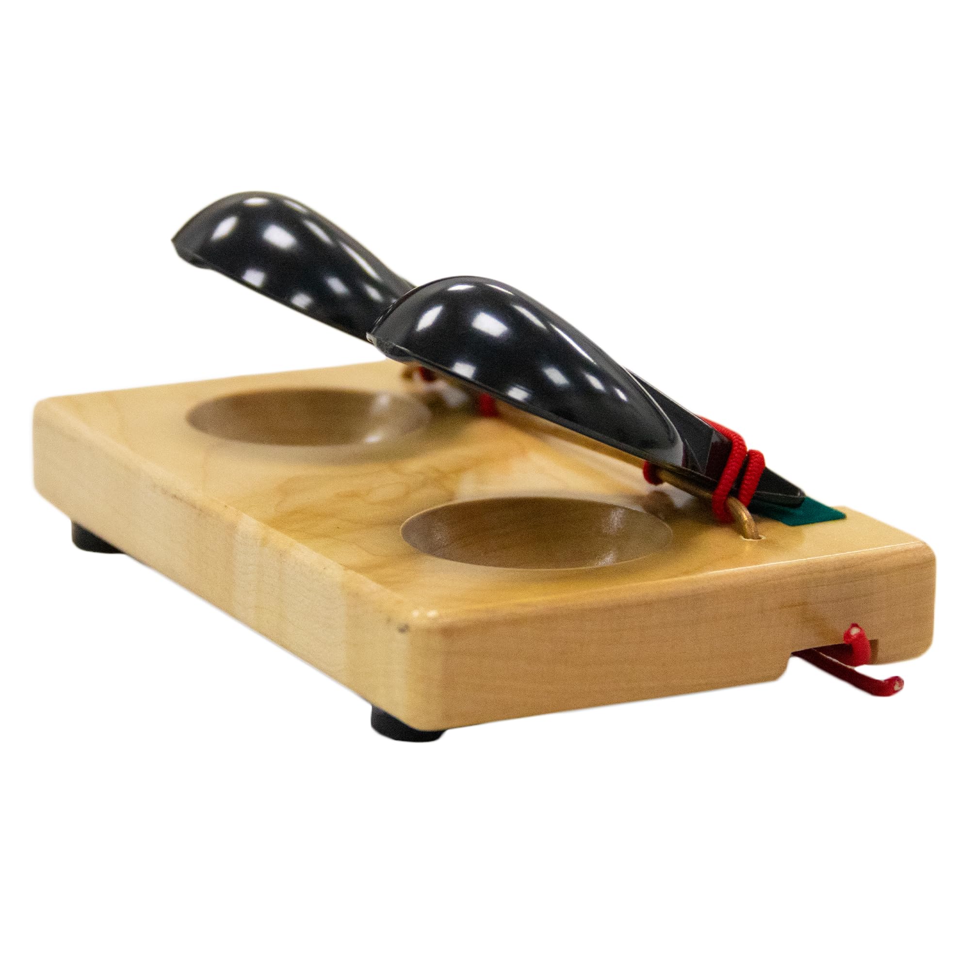 Basic Beat BB2P Mounted Table Castanets - 5.5" Authentic Sound with Hardwood Base for Dual-Handed Play