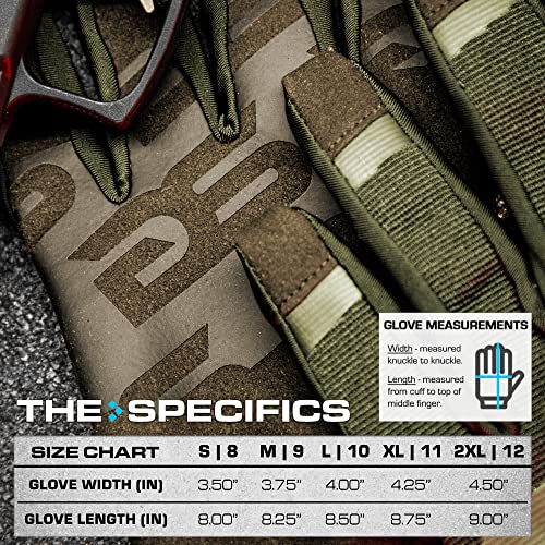 Glove Station The Impulse - Tactical Shooting Gloves for men with Touchscreen Compatibility, Lightweight Design and Outstanding Grip for Outdoor, Sports, Motorcycle and Work - Green, Medium Size