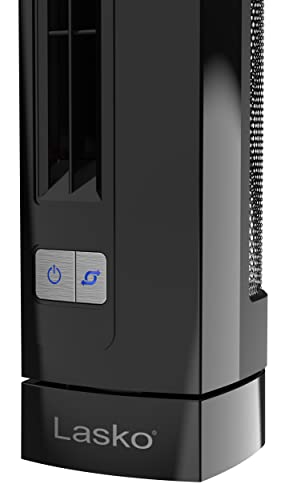 Lasko Air Stik Oscillating Tabletop Fan, Ultra-Slim Design, 2 Quiet Speeds, for Bedroom, Dorm Rooms, Office, 14", Black, T14200