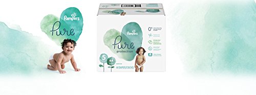 Pampers Pure Disposable Baby Diapers, Hypoallergenic and Fragrance Free Protection, Size 5, 44 Countm Super