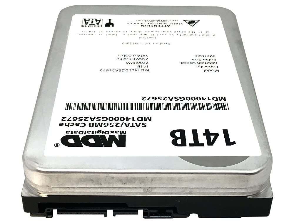 MaxDigitalData (MD14000GSA12872) 14TB 7200RPM SATA 6Gb/s 256MB Cache 3.5inch Internal Desktop Hard Drive - 3 Years Warranty