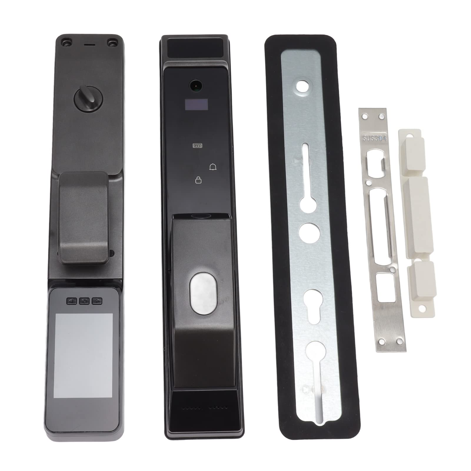 Asixxsix WiFi Smart Lock, Fingerprint Keyless Entry Door Lock App Remote Control Face Recognition Card Password Visual Viewer Electronic Deadbolt with Alarm Security Door Lock for Apartment