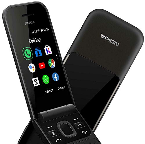 Nokia 2720 Flip 4G 2.8" Dual-core 2 MP Snapdragon 205 Phone, GSM Unlocked Chinese Model, No Warranty (Black)