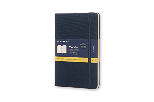 Moleskine Two-Go Textile Notebook, Hard Cover, Medium (4.5" x 7") Oriental Blue, 144 Pages
