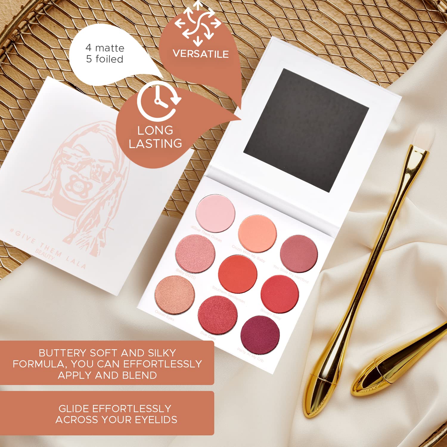 GIVE THEM LALA Beauty Eyeshadow Palette | Highly Pigmented Long Lasting Blendable Natural Eye Shadow Make Up Colors | Cruelty Free Beauty Products By Lala Kent (The Reality Show Palette)