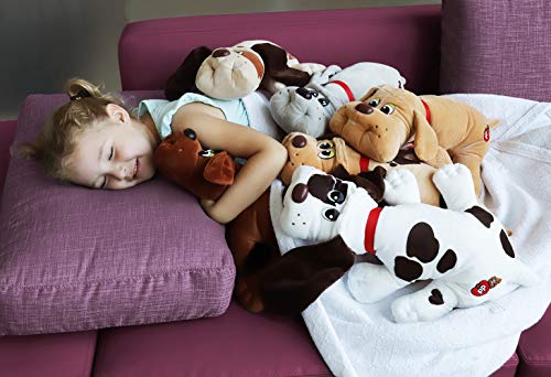 Basic Fun Pound Puppies Classic Stuffed Animal Plush Toy - Great Gift for Girls & Boys - 17" - White with Brown Spots