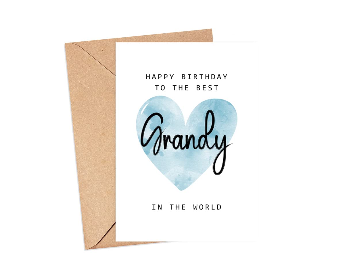MoltDesigns Happy Birthday To The Best Grandy In The World Card - Grandy Birthday Card - Grandy Card - Father's Day Gift - Happy Birthday Card