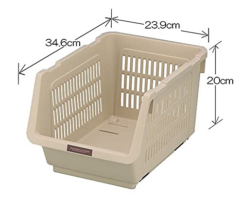 JapanBargain 3027, Japanese Stackable Storage Bin Kitchen Pantry Organizers Food Basket for Fruit Potato Condiments and Spices, Made in Japan