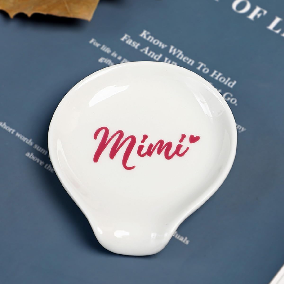 Spoon Rest for Coffee Station, Small Spoon Holder for Coffee Bar, Teaspoon Rest for Coffee, Ceramic Spoon Rests for Stove Top, Mimi Gifts