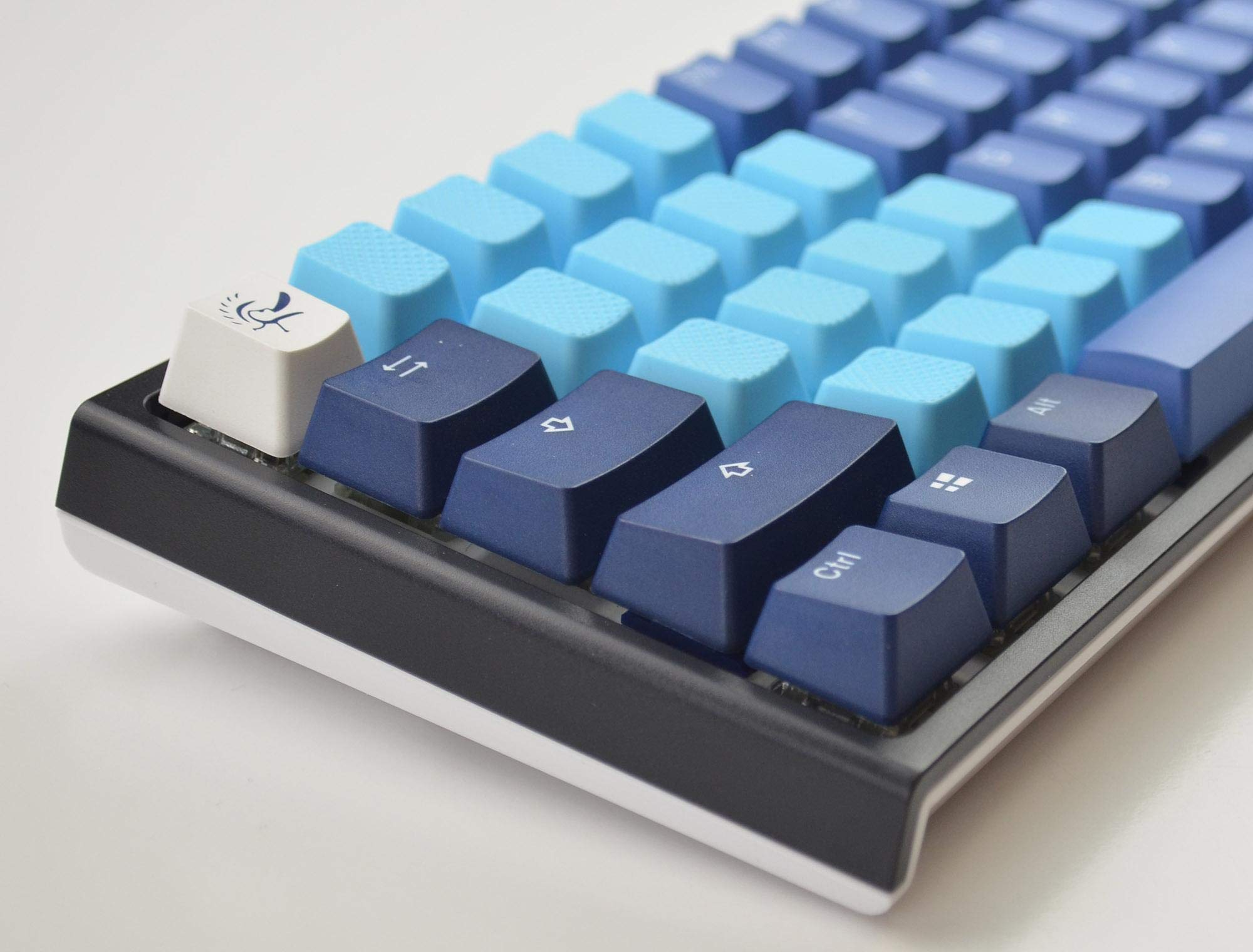 Big Chic Blank TPR Rubber Gaming Keycaps 4 Keys Set 1u for Cherry MX Mechanical Keyboards Compatible OEM (R3, Neon Blue)