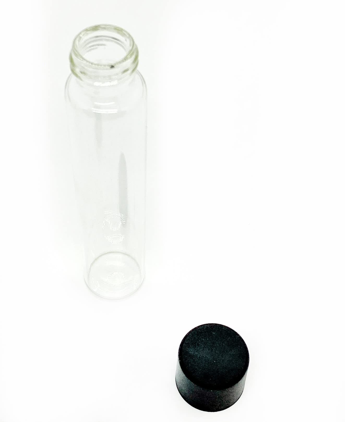 Glass Preroll Vials with Child Resistant Cap - 120mm Glass Tube (6, Black)