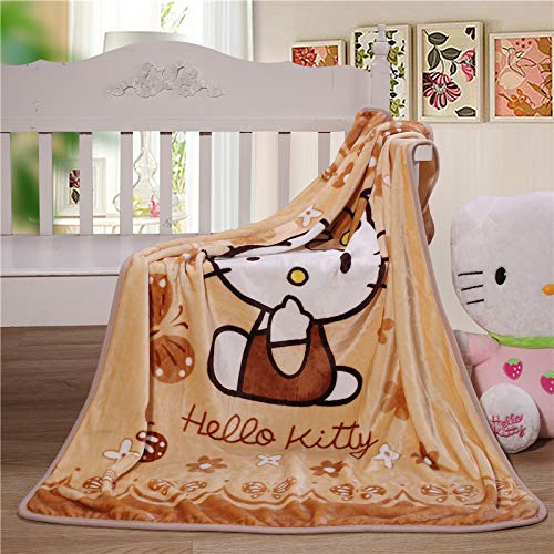 Cartoon Kitty Fleece Soft Throw Blanket, 59 x 78.7 inches,