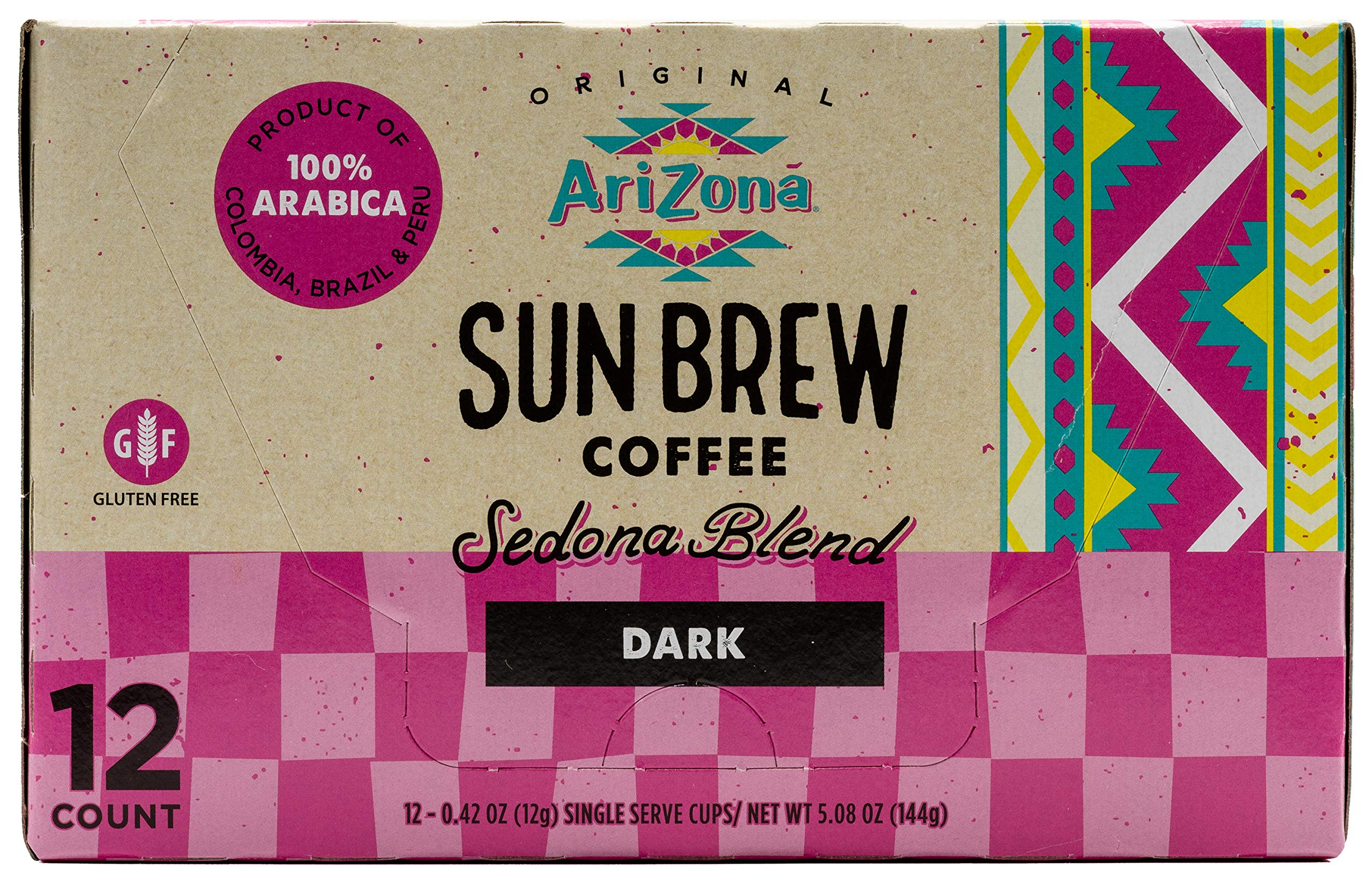 AriZona Sun Brew Coffee - Sedona Blend 36 Count Single Serve Cups - Dark Roast - Premium Arabica - Compatible with Keurig 2.0 K-Cup Brewers