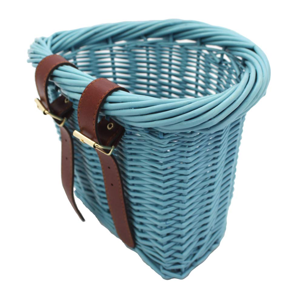Bike Basket, Little Box Made by Willow for Bicycle, Arts and Cirafts Chldren's Bicycle Basket (Blue)