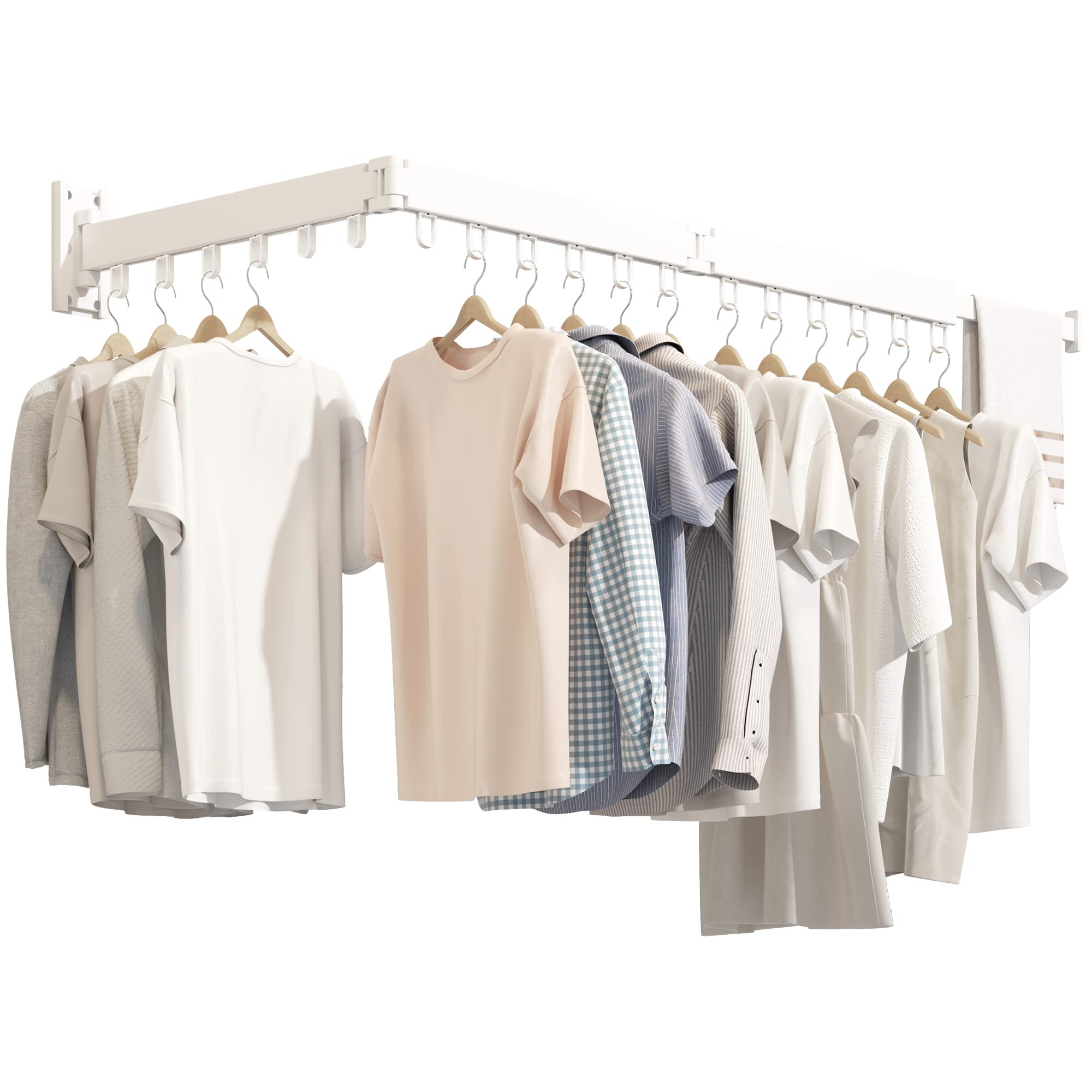 BOQORAD Wall Mounted Drying Rack,Clothes Drying Rack,Laundry Drying Rack,Collapsible Drying Racks for Laundry,Retractable Drying Rack Clothing,Clothes Dryer Rack,Clothes Hanging Rack