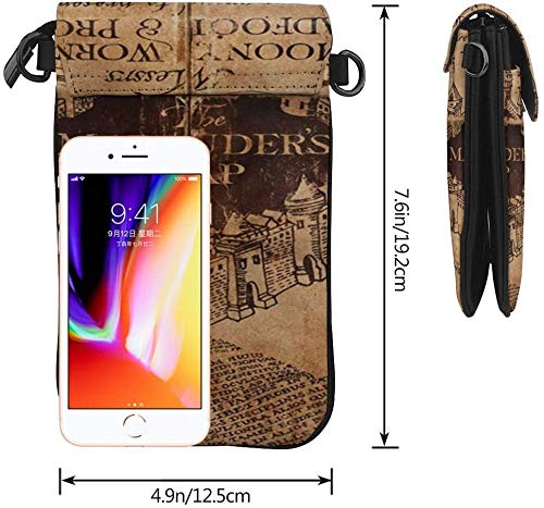 I Like Exercise Marauders Map Women Soft PU Leather Cellphone Purse Wallet Handbag Small Crossbody Shoulder Bag