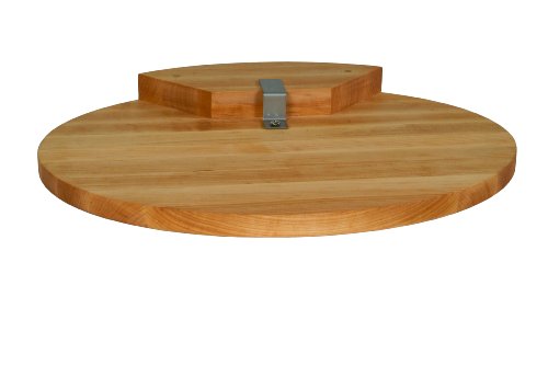 John Boos Block CCS24180125 Corner Counter Saver Maple Wood Oval Cutting Board with Juice Groove, 24 Inches x 18 Inches x 1.25 Inches