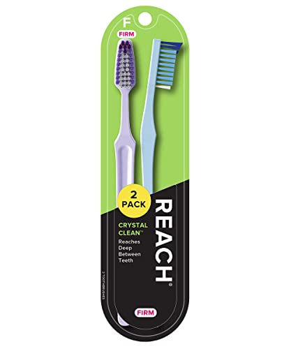 REACH Crystal Clean Firm Adult Toothbrush, 1 ea - Colors May Vary (Pack of 6)