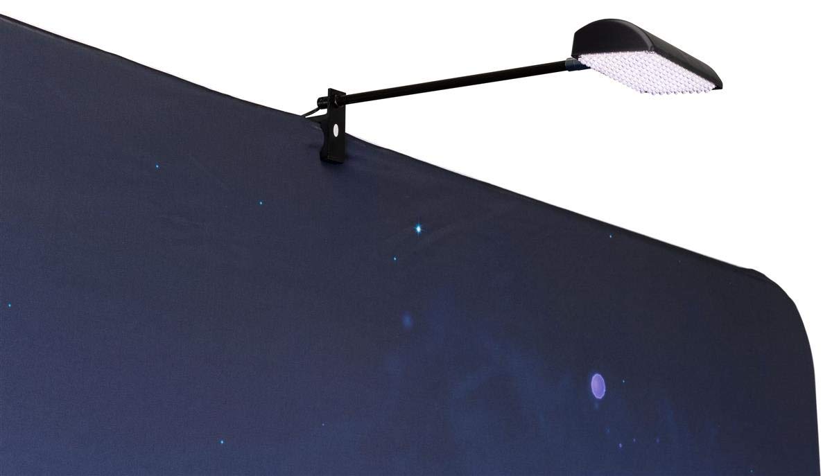 Displays2go, Trade Show Booth Clamp Spotlights, Aluminum, ABS Plastic, and Iron Construction – Black Finish (LED12W01BK)