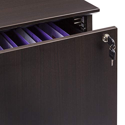 Mayline MVLFLDC Medina 2-Drawer Locking Lateral File Cabinet, Letter and/or Legal, Mocha Laminate
