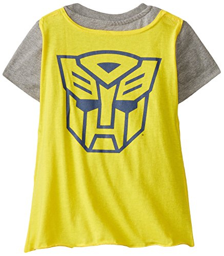 Transformers Little Boys' Toddler Bumblebee Roll Out Cape T-Shirt, Grey, 5T