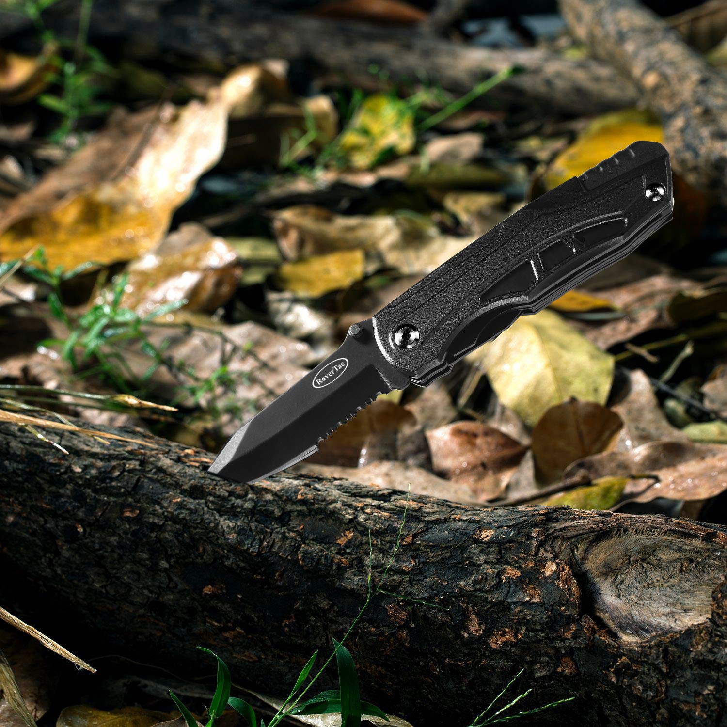 RoverTac Pocket Knife Multi Tool Tactical Knife Multitool Knife with Scissors Bottle and Can Opener Fire Starter Whistle Screwdriver Perfect for Camping Hiking Survival Christmas Gifts for Men Dad