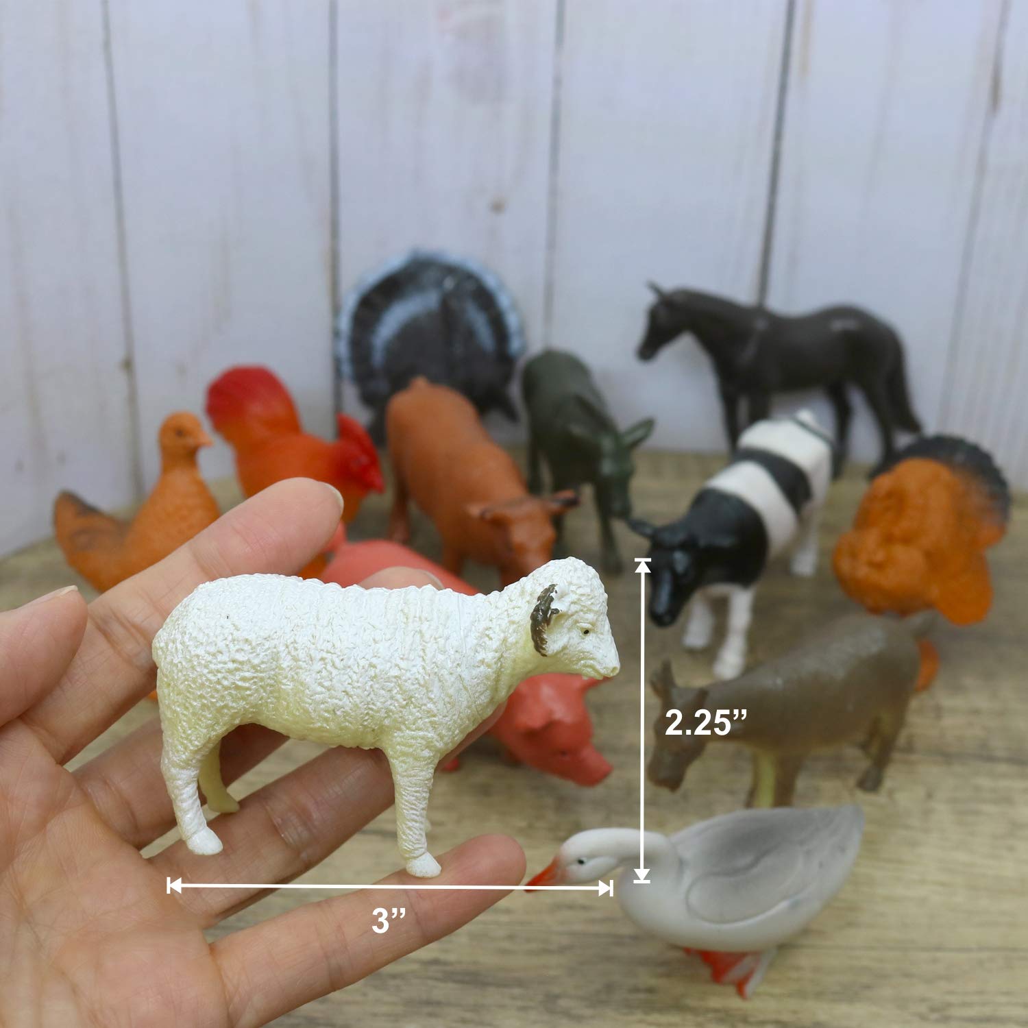 GiftExpress 12pc Large Farm Animal Toy Figures
