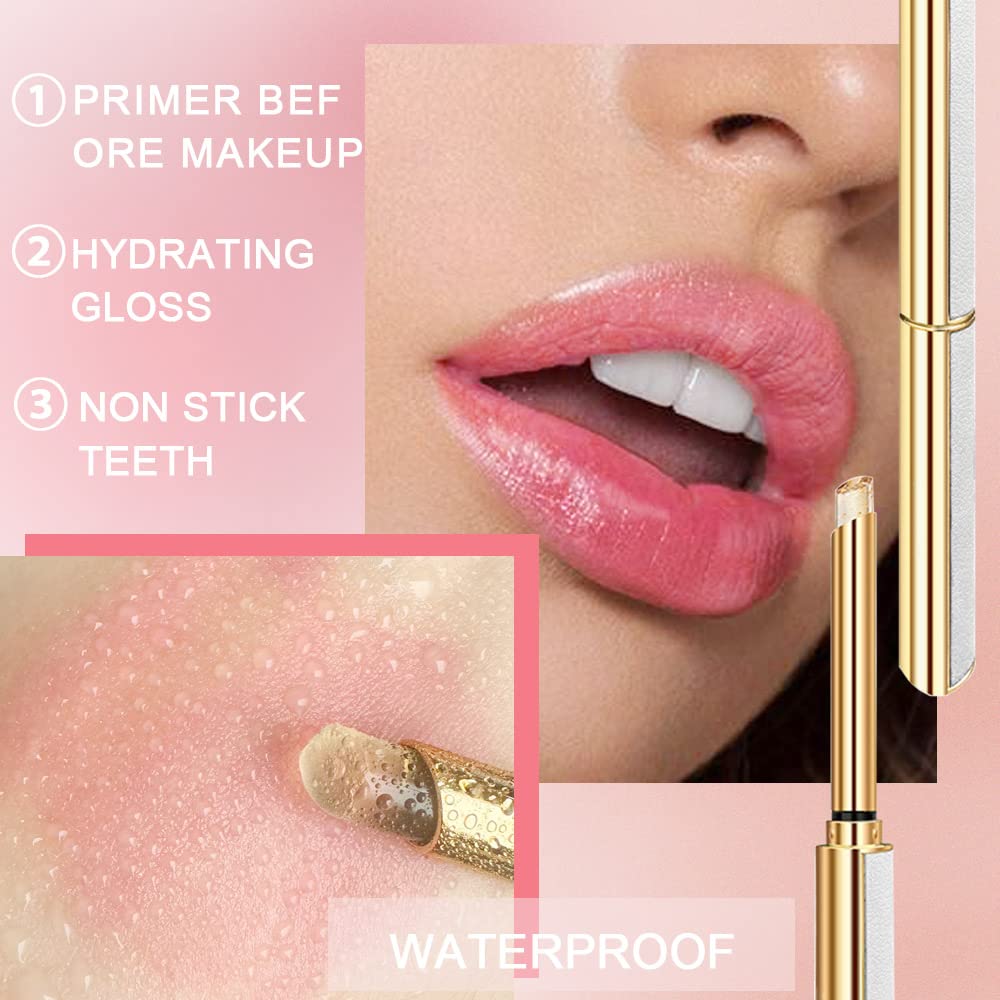 BINGBRUSH 2Pcs Clear Crystal Color Changing Lipstick, Moisturizing, Waterproof, Long Lasting, Made with Avocado, Beeswax, Plant Extract, Olive Oil, 6 Kinds of Vitamin E